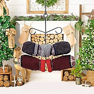 Renovators Supply Manufacturing Glove Dryer 17.5 in. Black Wrought Iron Glove Drying Rack for Hats, Gloves, Mittens, Caps, Socks