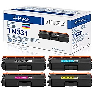 TN331 Toner Cartridge: 4-Pack TN-331BK TN-331C TN-331M TN-331Y Replacement for Brother TN-331 for HL-L8350CDW HL-4150CDN MFC-L8850CDW MFC-9970CDW MFC-L8600CDW Printer