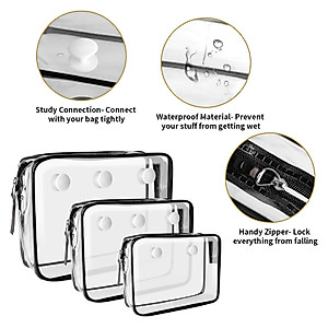 Generic 6Pack Clear Inserts Pouch Compatible for Bogg Bag, Hooks & Key Chain Holder for Beach Bogg Bags, Organize Valuables Accessories for Bogg Bags