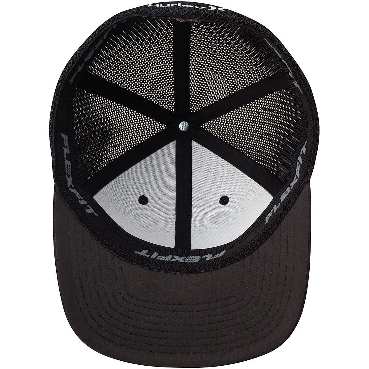 Hurley Men's Caps - Mini Icon Mesh Panel Baseball Cap - Fitted Hats for Men, Size Large-X-Large, Black