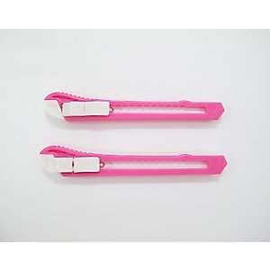 2pcs MOJO-HOME Ceramic Box Cutter - Utility Knife for Opening Packages with Safety Lock and snap Off Blades (Pink)