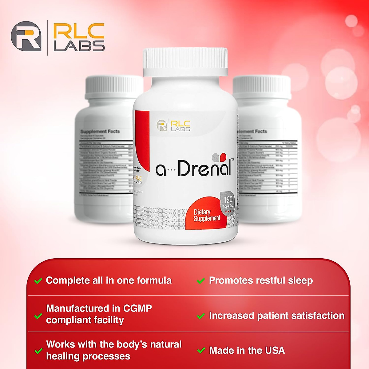 RLC, a-Drenal, Adrenal Support for Stress Relief and Energy, 120 Capsules