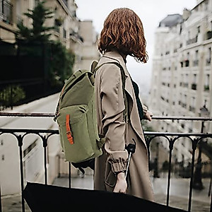 WINTMING Vintage Canvas Backpack Women Men Travel Rucksack Casual Laptop Backpack (Army Green)