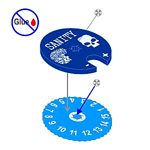 LITKO Cthulhu Dials | Compatible with Eldritch Horror Board Game | Arkham | 2 Pack | Numbered 1-15 | (Blue - Sanity Dials)