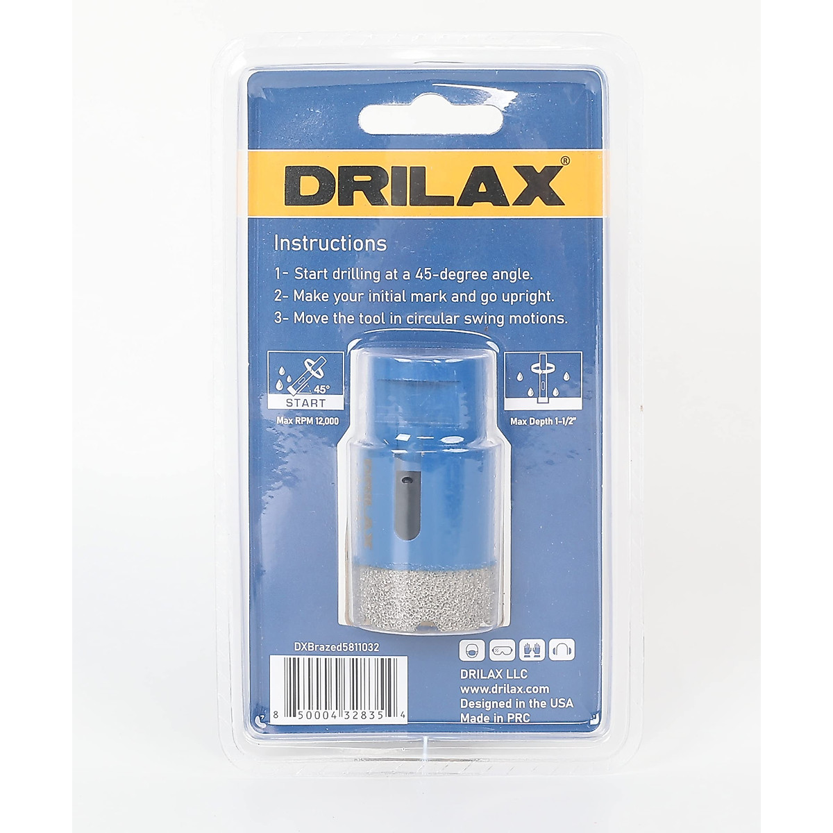 Diamond Hole Saw for Angle Grinders Masonry Concrete Granite Quartz Porcelain Ceramic Tile Hole Saw Brick 5/8"-11 Threaded Connection Heavy Duty Diamond Core Hole Saw Dry (1-1/4 inch)