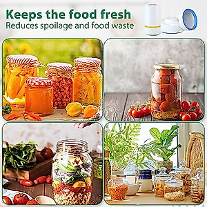 Electric Mason Jar Vacuum Sealer Food Vacuum Saver for Wide and Regular Mouth Mason Jars Can Sealer Jar Seal Pump Kit Accessories Hose Compatible with FoodSaver Vacuum Canning Sealer Machine Attachment Jars Sealing Hood for Food Storage