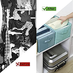 Wardrobe Clothes Organizer for Folded Clothes,Drawer Organizers for Clothing Foldable with Thickened Fabrics,Closet Storage With 9+9 Compartment Closet Organizer for Jeans Pants Bedroom Grey