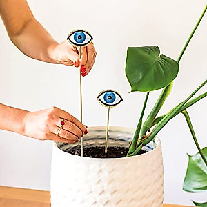 Tuitessine Resin Plant Eyes Stakes Set of 2, Eyeball Garden Plant Accessory, Evil Eye Plant Picks, Indoor Outdoor Plant Pot Decoration, Novelty Gift for Plant Lover, Plant Mom, Plant Lady