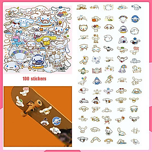 Kueeger Cinnamoroll School Supplies Set,Kawaii Cute School Supplies Gifts Set Includes Pencil Case,Pens,Sticky Note,Pins,Ruler,Eraser,Bookmarks,Stickers,Keychain,ID Card Holder with Lanyard