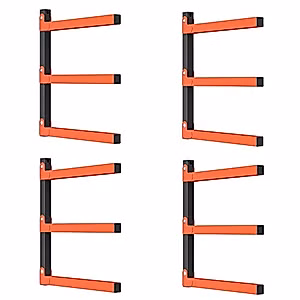 WALMANN Lumber Storage Rack for Garage, Wall Mount Heavy Duty Lumber Rack, Overhead Wood Storage Rack for Woodworking Shop(2 Pairs)