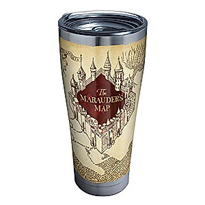 Tervis 1293211 Harry Potter-the Marauder's Map Insulated Tumbler with Clear and Black Hammer Lid, 30 oz Stainless Steel, Silver