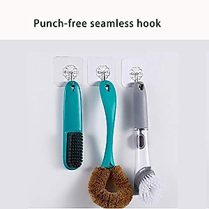 Glue Hooks Hooks For Hanging - Heavy Duty Shower Sticky Hooks Key Hook Seamless Waterproof And Oil Proof,For Kitchen Bathroom Ceiling Window（ 30 Pack）-GREENF