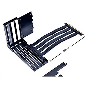 LIAN LI LAN2-1X Premium PCI-E x16 3.0 Black Extender Riser Cable 200mm and Covert Bracket for LANCOOL 2 for PCIE 3.0 only (NOT Compatible with PCIE 4.0 VGA Cards)
