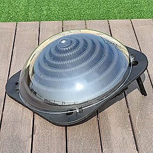 YUEWO Solar Dome Above Ground Pool Heater for Inground and Above Ground Outdoor Swimming Pools Water Heater with Connector, Black
