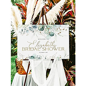 Pesonalized Bridal Shower Decorations Gold Floral Bridal Shower Welcome Sign, Bridal Shower Welcome Poster, Greenery Bridal Shower Sign, Bride To Be Sign