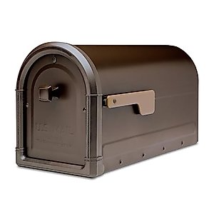 Architectural Mailboxes Roxbury Galvanized Steel Post Mount Mailbox, Compatibility Code F, 7900-5RZ-CG-10, Rubbed Bronze, Large Capacity