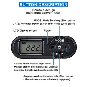 Portable Radio, ZHIWHIS FM Digital Tuner with Best Reception, Pocket Transistor Receiver with Stereo Sound, Battery Operated Walkmen
