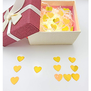 Heart Confetti Valentine's Day Table Confetti Metallic Foil for Party Wedding Happy Birthday Baby Showe Bridal Shower Festival Theme Party Decorations Supplies(Gold)