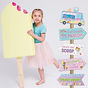 20 Pcs Ice Cream Party Decorations Ice Cream Party Sign Ice Cream Birthday Party Decorations Ice Cream Party Supplies Ice Cream Theme Party Decorations Street Photo Prop Cutouts for Home Party Decor