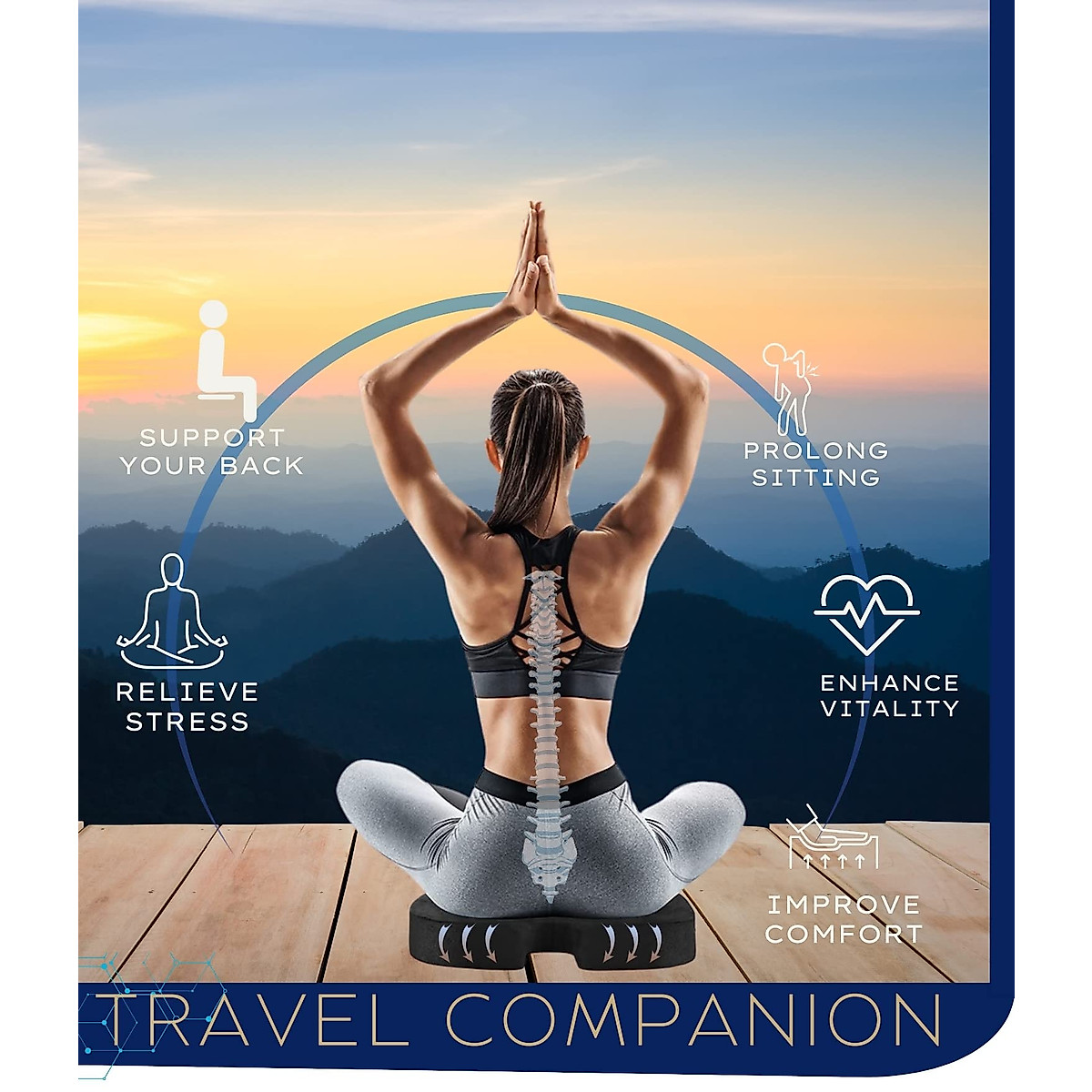 Seat Cushion for Tailbone Pain Relief - Ergonomic Coccyx Pillow for Tailbone Pain - Portable Seat Cushion for Travel, Home, Office, Car Drivers and Computer Desk Chairs