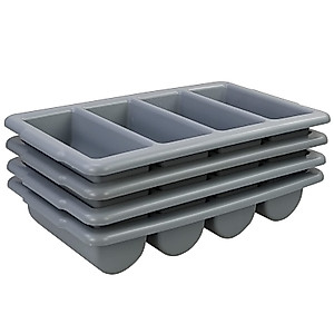 Minekkyes 4-Pack Utensil Drawer Organizer, Flatware Drawer Organizer, 4 Compartments Cutlery Trays
