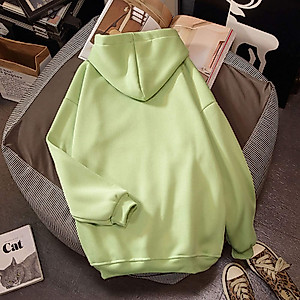 KEEVICI Women's Cute Sweatshirts Frog Skateboard Long Sleeve Casual Hoodie Pullover Tops (Green,Asian L)