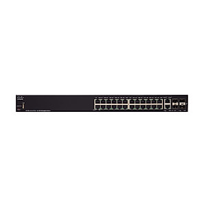 Cisco SF350-24 Managed Switch | 24 10/100 Ports | 4 Gigabit Ethernet (GbE) Combo SFP | Limited Lifetime Protection (SF350-24-K9-NA)