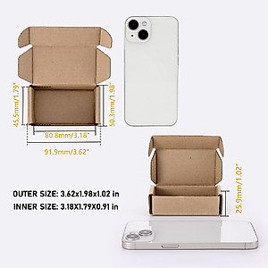 Ellbest 50 Pack Kraft Paper Boxes, Foldable Rectangular Paper Box Packing Box for shipping, Storaging Small items, Brown, 3.62 x 1.98 x 1.02 inches