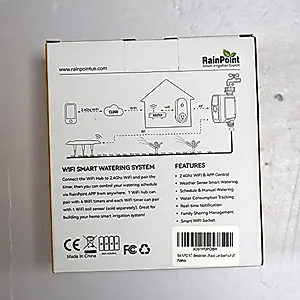 RAINPOINT Sprinkler Timer with Wi-Fi Hub, Smart Watering Timer Programmable Water Timer Hose Faucet Timer, Wireless Remote Control Irrigation System with Water Flow Meter, for Outdoor Yard, Garden