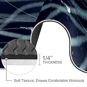 Dragon Sword Elegant Ghost Purple Jellyfish Premium Thick Yoga Mat Eco Friendly Rubber Health&Fitness Non Slip Mat for All Types of Exercise Yoga and Pilates (72" x 24" x 6mm)