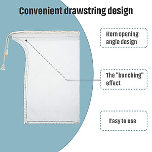 Compost Tea Bag, Pump Strainer Bag with Drawstring, Mesh Filter Bag, 600 µm for Prevents Clogging During The Straining Process (10, 23 x 16 cm)