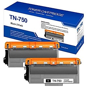 TN-750 TN750 Black Compatible 2-Pack TN-750 TN750 High Yield Toner Cartridge Replacement for Brother HL-5470DW HL-6180DW HL-5440D MFC-8510DN MFC-8710DW MFC-8810DW MFC-8910DW Printer Toner.