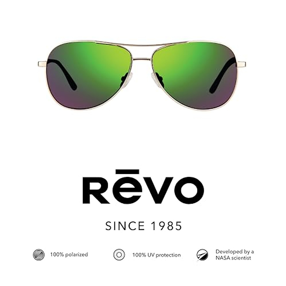 Revo Sunglasses Relay Petite: Women's Polarized Lens with Small Metal Aviator Frame, Gold Frame with Evergreen Lens