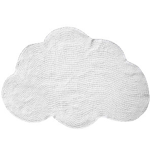 Habudda Area Rug, Bedroom Playroom Classroom Kids Nursery Rugs, Small White Cloud Decor Doormat Shower Bath Mat, Outdoor & Indoor Floor Soft Non-Slip Carpet for Baby Boy and Girl, Pure Cotton, 40"x26"