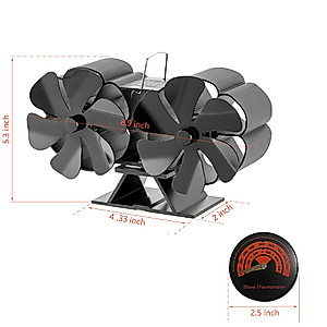 Geciliaoran Wood Stove Fan Heat Powered