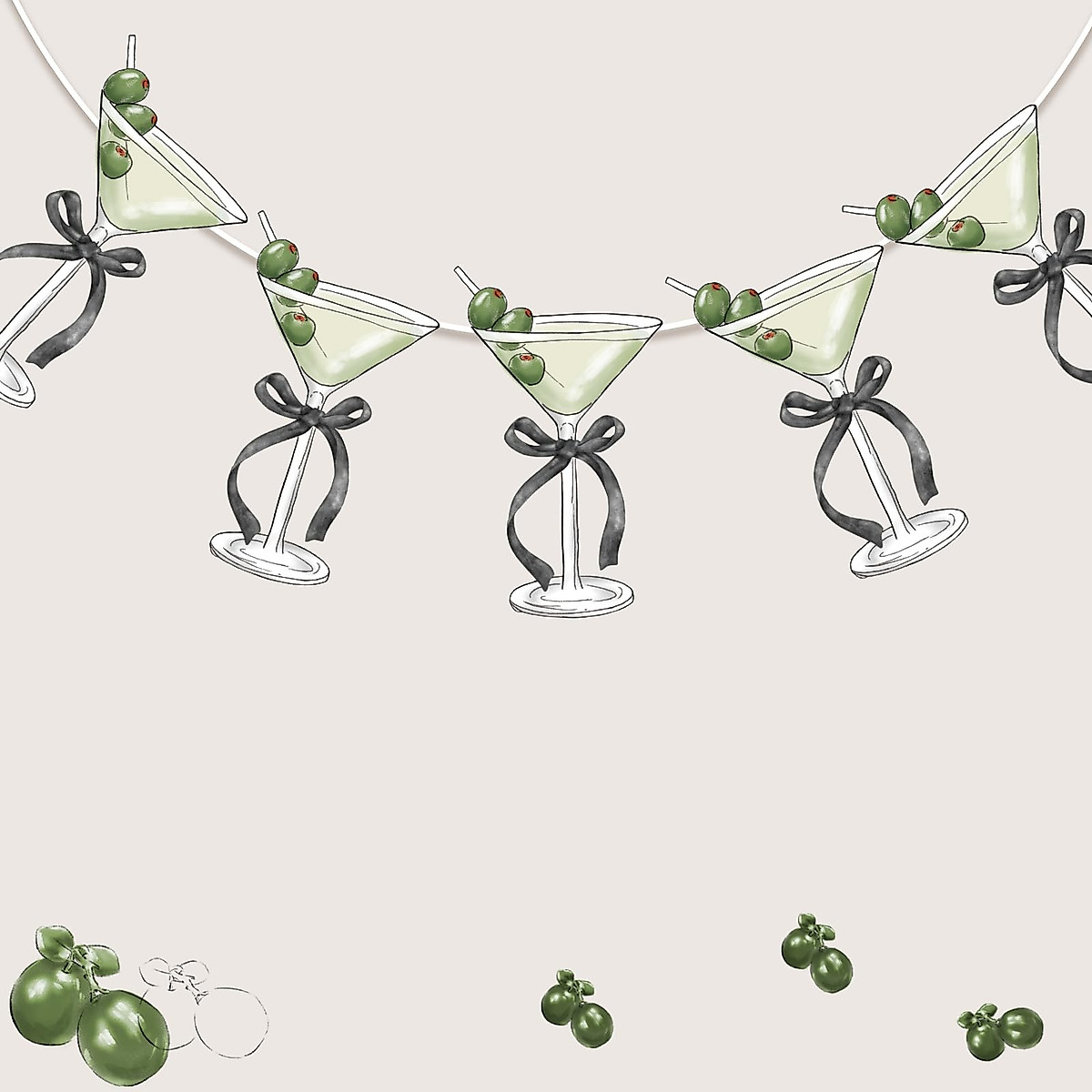 TaoBary A Tini Bit Older Banner Martini Themed Party Decorations Weenies and Tinis Party Bachelorette Party Bridal Shower Martini Trendy Birthday Party Green and Black Banner Party Garland, 2 Pcs