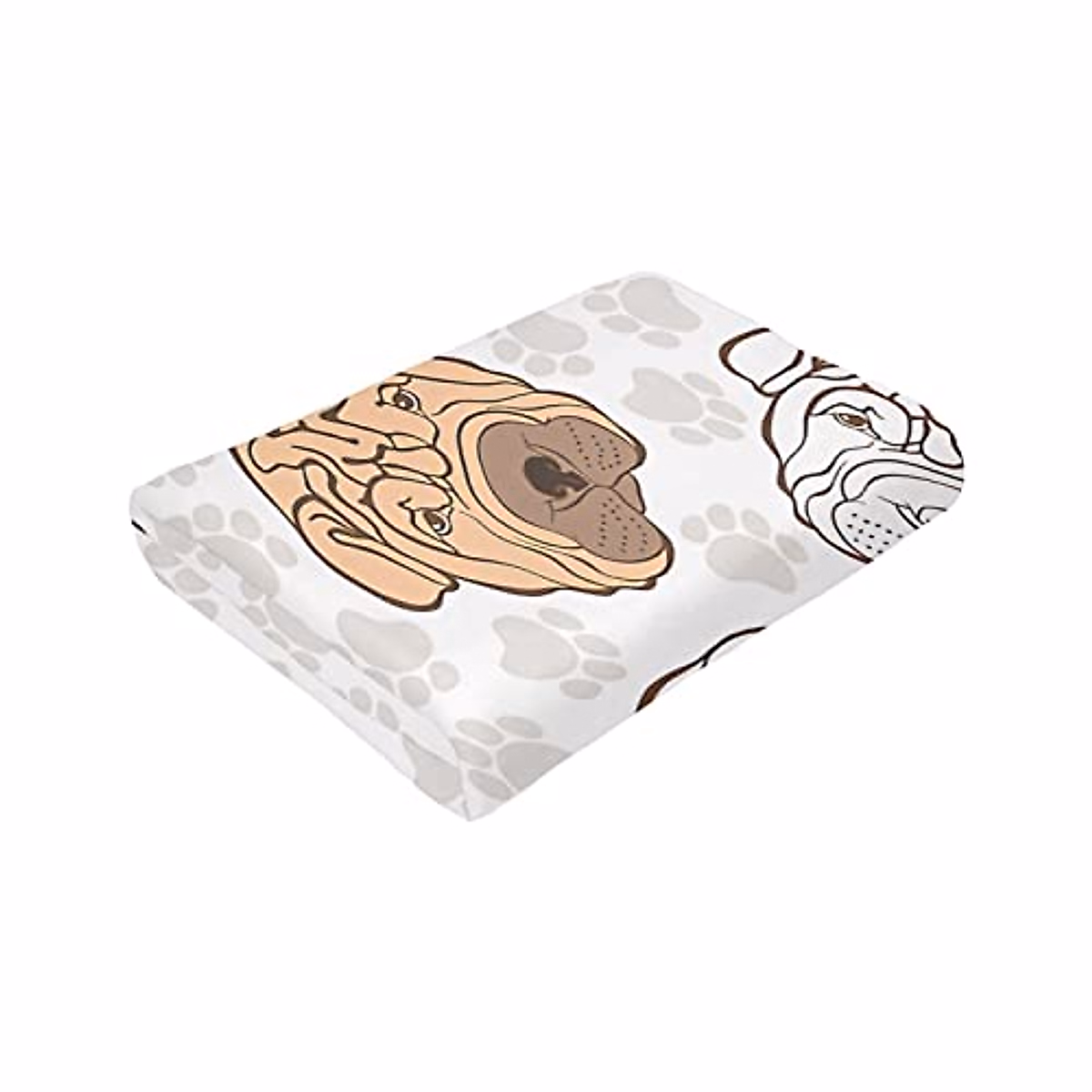 Brown White Shar Pei Throw Blanket All Year Round Light Weight Warm Super Soft Plush for Air-Conditioned Room Bedding Luxury Throw Blanket Blankets for Bedroom Living Rooms Sofa Couch