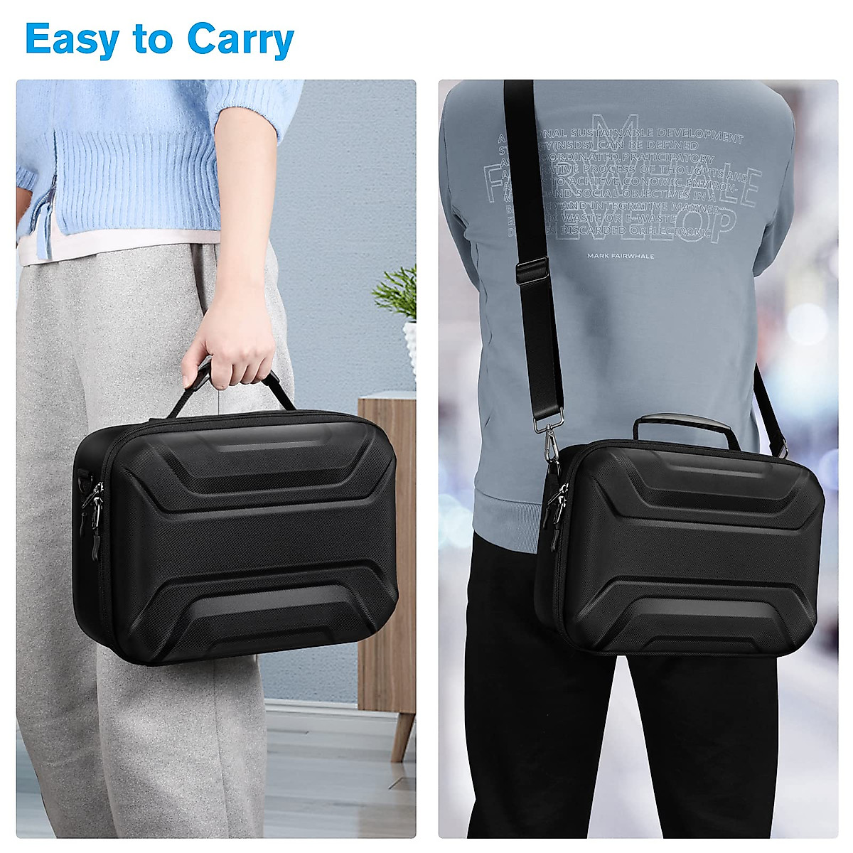 Fintie Carrying Storage Case for Nintendo Switch OLED Model 2021/ Switch 2017, Portable Travel All Protective Hard Messenger Bag Soft Lining for Switch Console Pro Controller & Accessories (Black)