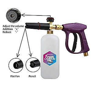 Sooprinse Foam Cannon Snow Foam Lance Nozzle Pressure Washer Jet Wash，Foam cannon lance kit with Pressure Washer Spray Gun,30 Degree Gutter Cleaner Wand with Nozzle Tip Attachment