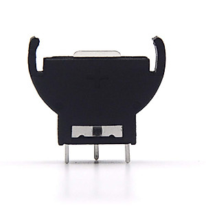 LampVPath (Pack of 25 CR2032 Battery Holder, Coin Cell Button Socket Holder Case, CR2032 Coin Cell Button Battery Holder with 3 Pin Solder Mounting Lead