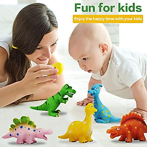 Bath Toys, Bath Toys Toddlers 2-4, Dinosaur Toddler Bath Toys, Educational Color & Species Recognition, Hole-Free Design, Ideal for Birthdays & Theme Parties