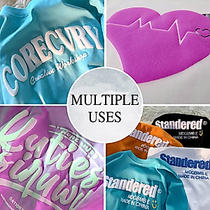 3D Puff Heat Transfer Vinyl Sheets 12"x 10" Foaming HTV Press Film Puffy Vinyl Iron on Vinyl for DIY T-Shirt Clothes Bag Pillow Textile Fabric (Assorted Color)