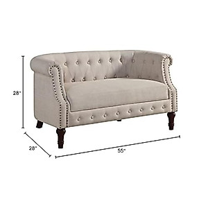 Rosevera C23 Edmeston Chesterfield Loveseat, Beige