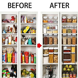 Felli Flip Tite Airtight Food Storage Container with Lid 4” Regular-L Lock Top Stackable Acrylic Kitchen Canister Jar for Pantry Cupboard Organizer Nuts Snack Cracker Pet Treats for Cat Dog (1.3 qt)