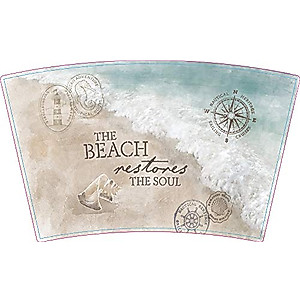 Elanze Designs The Beach Restores the Soul Stainless Steel 16 oz Travel Mug with Lid