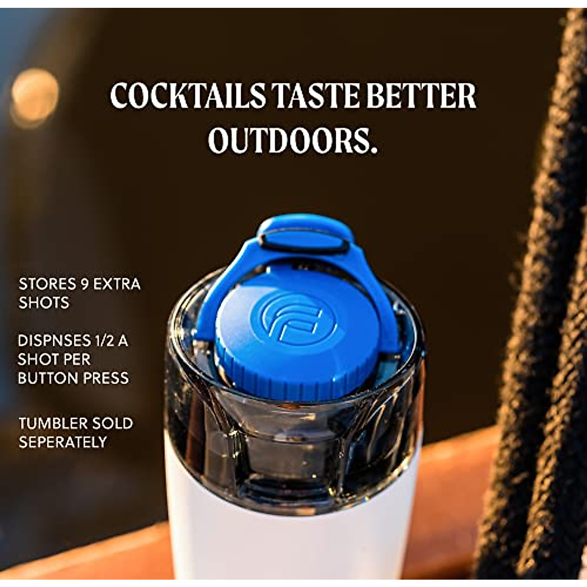 FlasKap Madic 9 | 30 oz Tumbler Lid Replacement | Shot Dispenser | Leak Proof Tumbler Lid | Splash Resistant to Avoid Spills | Compatible with Most 30 oz Tumblers (9 oz Capacity, Black)