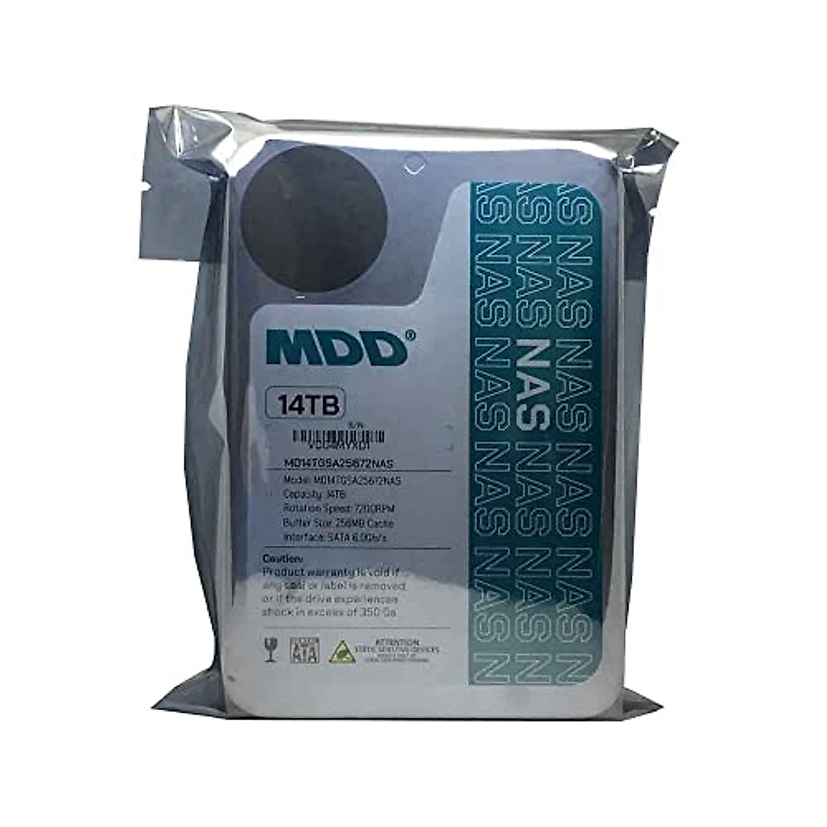 MDD (MD14TSATA25672NAS) 14TB 7200 RPM 256MB Cache SATA 6.0Gb/s 3.5" Internal NAS Hard Drive - 5 Years Warranty (Renewed)