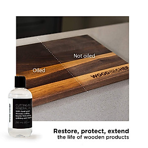 Cutting Board Food Grade Mineral Oil (8,5 oz) - Revitalize Cutting Board, Butcher Block, Countertops and Wood Utensils - Food Safe - Made in North America