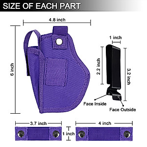 LGTFY Universal Concealed Carry Gun Holsters Right Left Hand with Mag Pouch for Men Women, IWB/OWB 380 9mm Holsters for Pistols, Fits S&W M&P Shield Glock, Similar Handguns (Purple)
