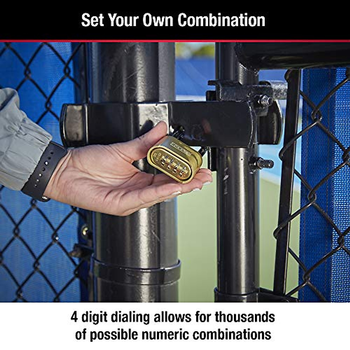 Master Lock Combination Lock, Indoor and Outdoor Padlock, Resettable Combination Locker Lock